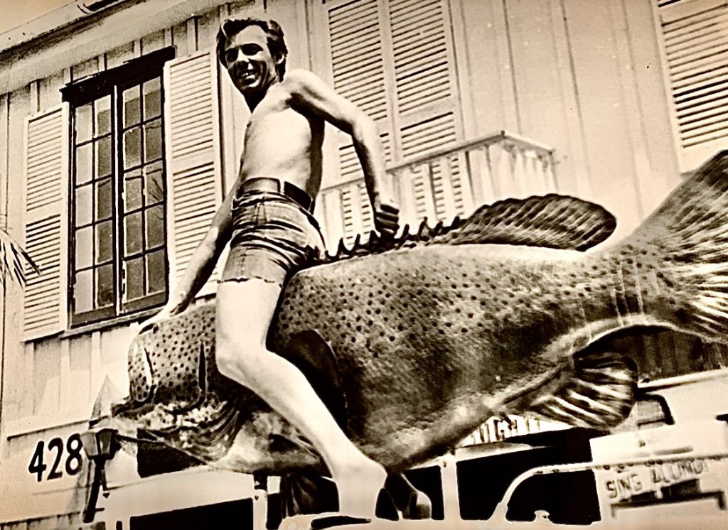 1969 Key West Captain Tony takes his goliath grouper off his car where ...